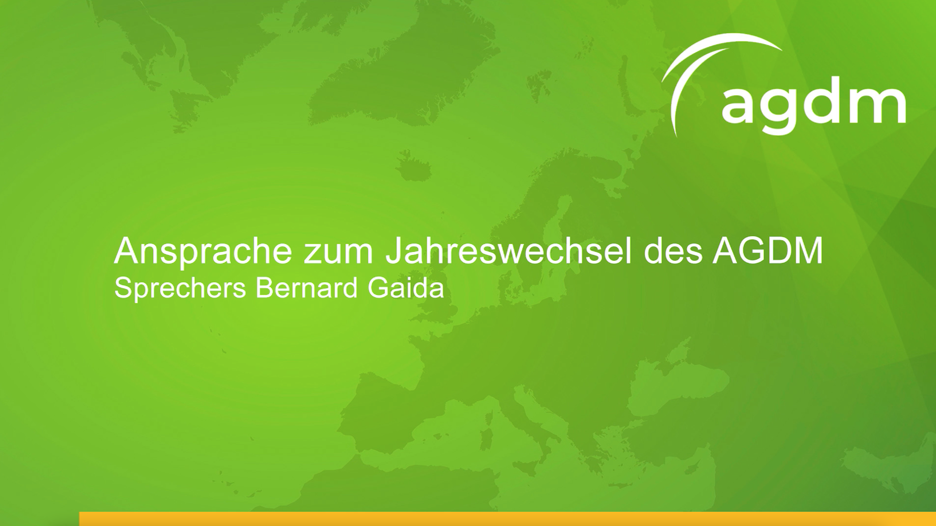 Zum Jahreswechsel 2023: Ansprache des Sprechers der AGDM Bernard Gaida